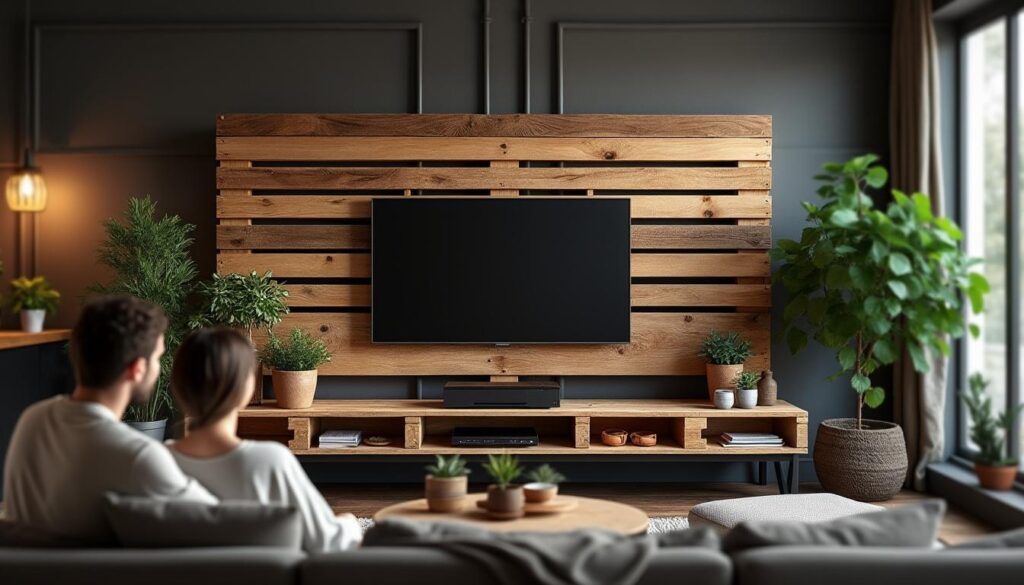 Les avantages d'habiller un mur avec palette support TV dans votre salon